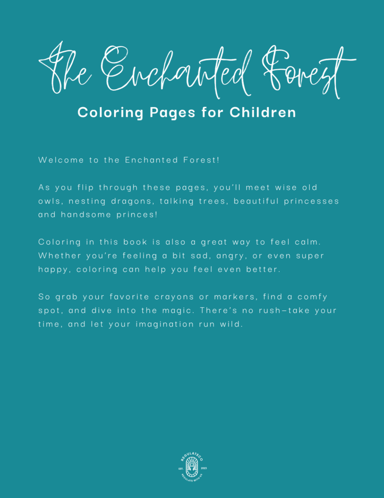 Enchanted Forest Mindfulness Coloring Pages for Kids | RegulateCo